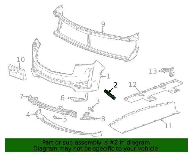 Driver Side Front Bumper Fascia Guide 85655389 GM | GMPartsDirect.com