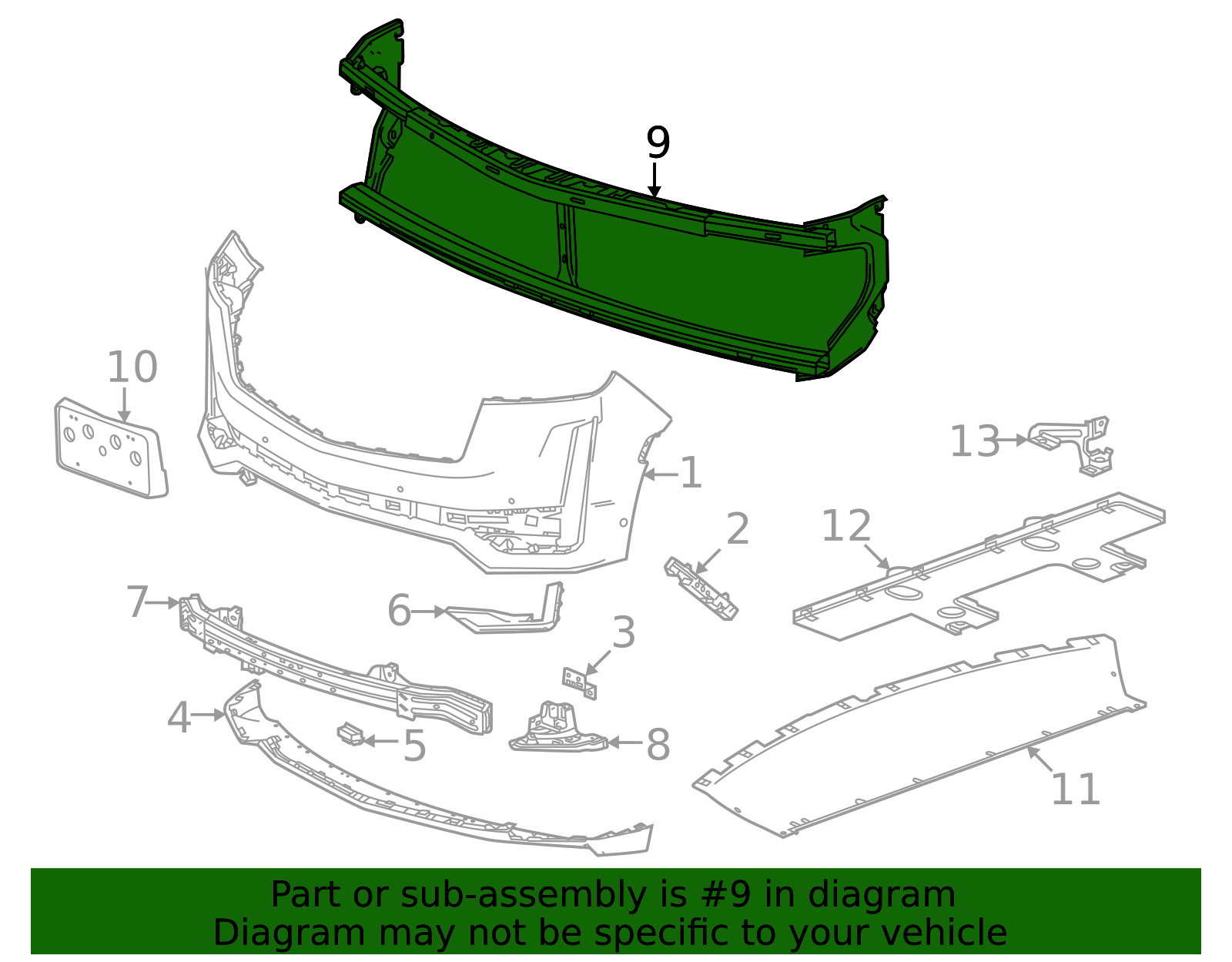 2021-2024 Cadillac Front Bumper Fascia Upper Stiffener 84716487 | Shop ...