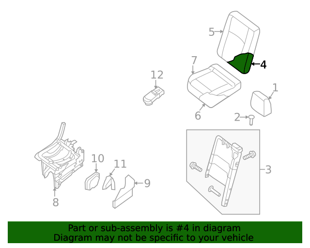 88611-1PC0A - Seat Back Cushion 2012-2021 Nissan | AutoNationParts.com