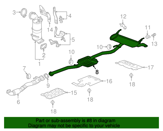 Exhaust Muffler with Pipe 86807342 | TascaParts.com