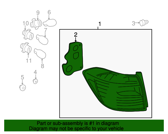 OEM 2011-2013 Toyota Highlander Combo Lamp Assembly Part # 81560-0E070 ...