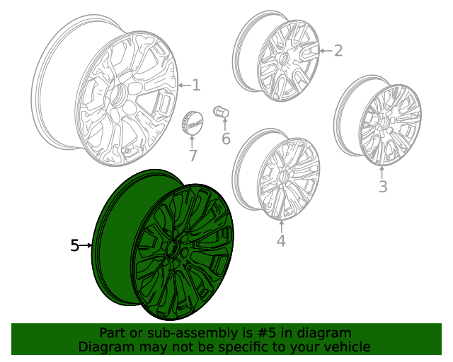 2021-2024 GMC 22x9 Aluminum Wheel 84423416 | GMPartsDirect.com