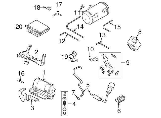 4E0-616-007-E - Air Compressor 2005-2009 Audi | Audi OEM Parts