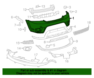 2011-2019 Dodge Journey Bumper Cover 5YB55TZZAB | TascaParts.com