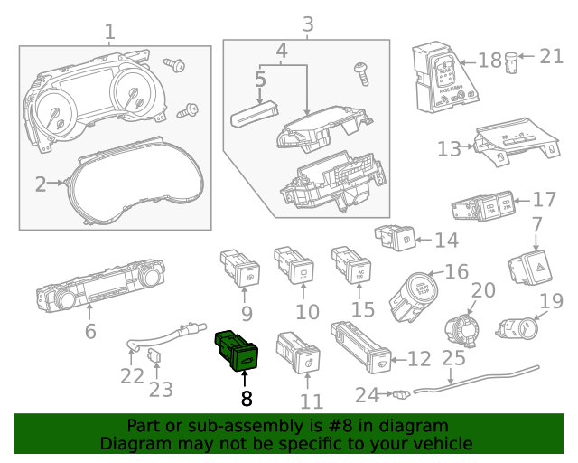 84966-0A030 - Liftgate Release Switch 2023-2024 Toyota | AutoNation Parts