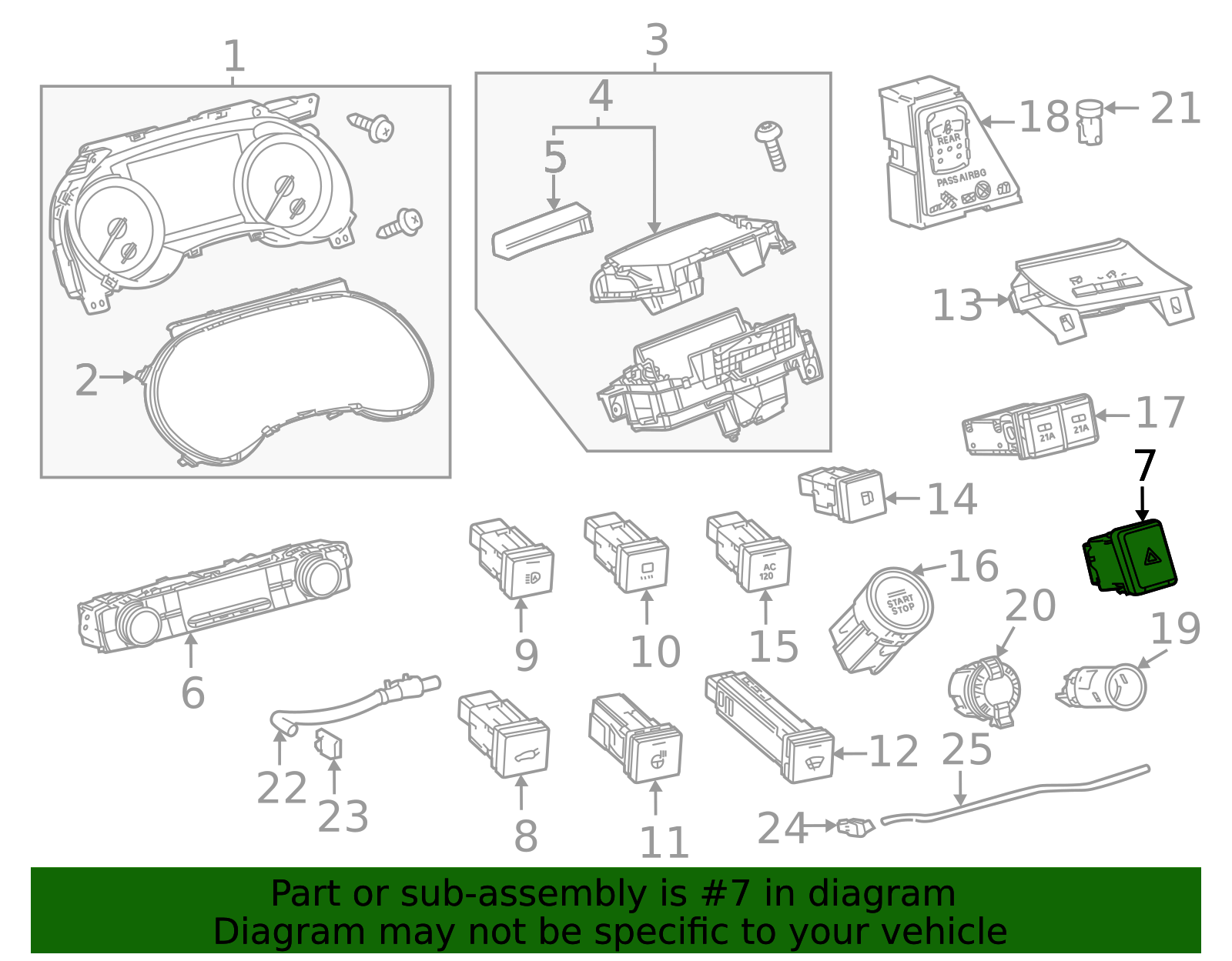 2020-2024 Toyota Highlander Hazard Switch 84332-48060 | Lithia Toyota Parts