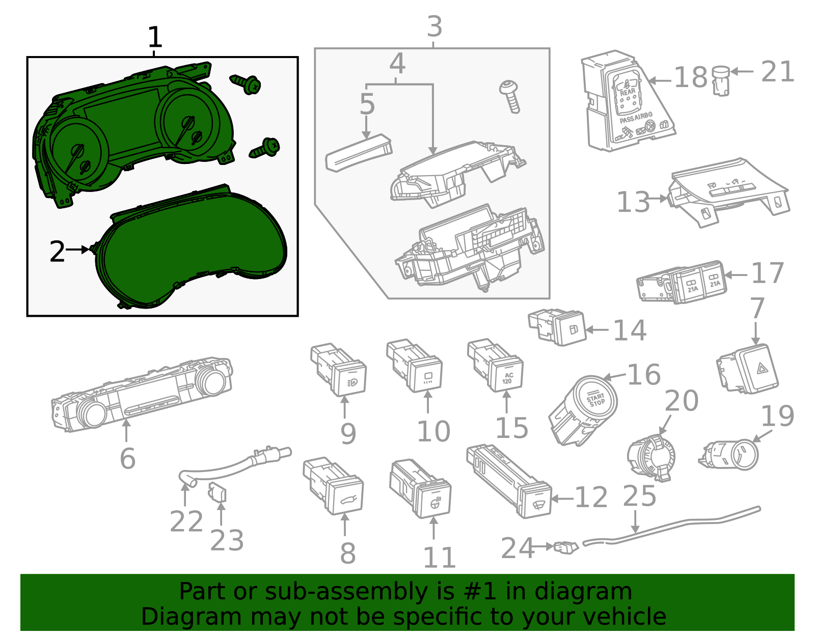 Genuine Toyota Instrument Cluster part# 83A00-0E080 for 2023 Toyota ...