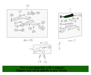 2001-2006 Lexus LS430 Fender Rail 53732-50040 | AutoNationParts.com