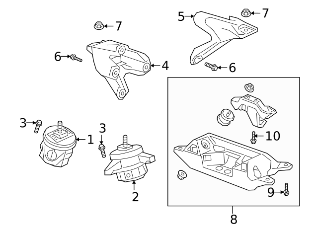 2019 Cadillac CT6 Passenger Side Engine Mount 84468649 GM ...
