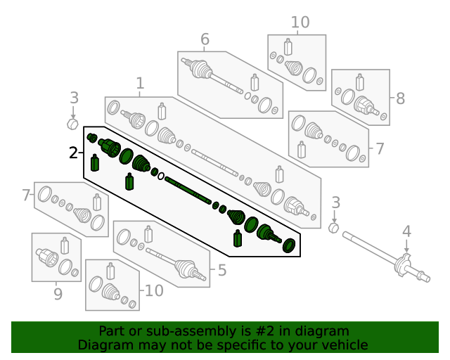 49500-J5350 - Axle Assembly 2021-2024 Genesis G70 | Hyundai OEM Part