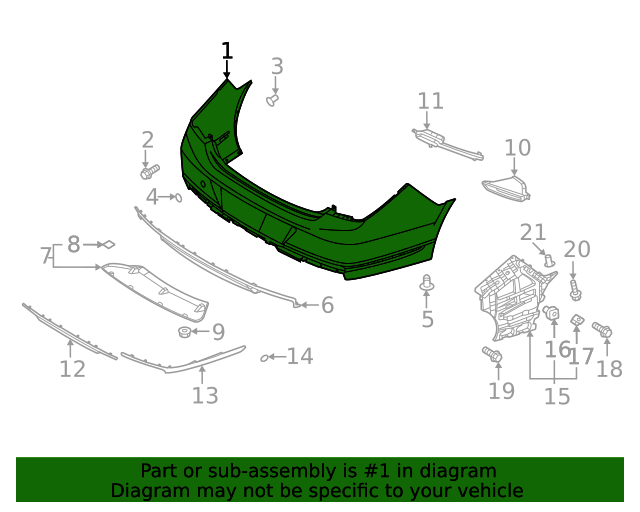 2020-2021 Genesis G90 Cover Rear Bumper Upper 86640-D2570 | QuirkParts
