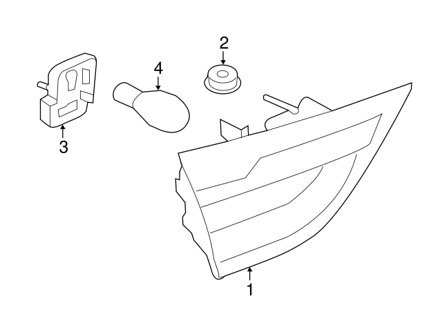 2015-2018 BMW X4 Bulb socket,rear light in trunk lid,rght 63-21-7-390 ...