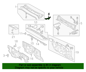 2014-2021 Toyota Tundra Cowl Seal 53867-0C040 | AutoNationParts.com