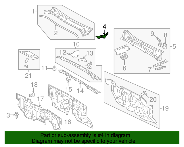 2014-2021 Toyota Tundra Cowl Seal 53867-0C040 | AutoNationParts.com
