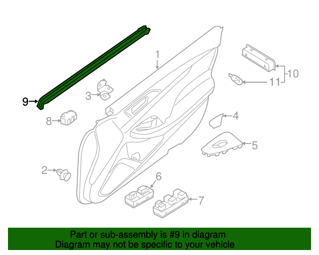 80835-4RA0A - Belt Weather-Strip 2016-2023 Nissan Maxima | Nissan Parts ...