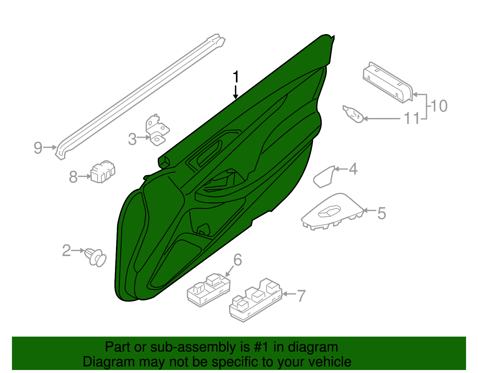 2019-2020 Nissan Maxima Door Trim Panel 80901-9DJ2A | Bill Kay Nissan Parts