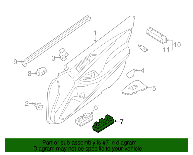 2016-2023 Nissan Maxima Window Switch 25401-4RA0A | OEM Parts Online