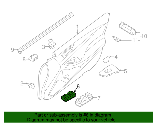 2016-2023 Nissan Maxima Window Switch 25411-4RA0A | OEM Parts Online