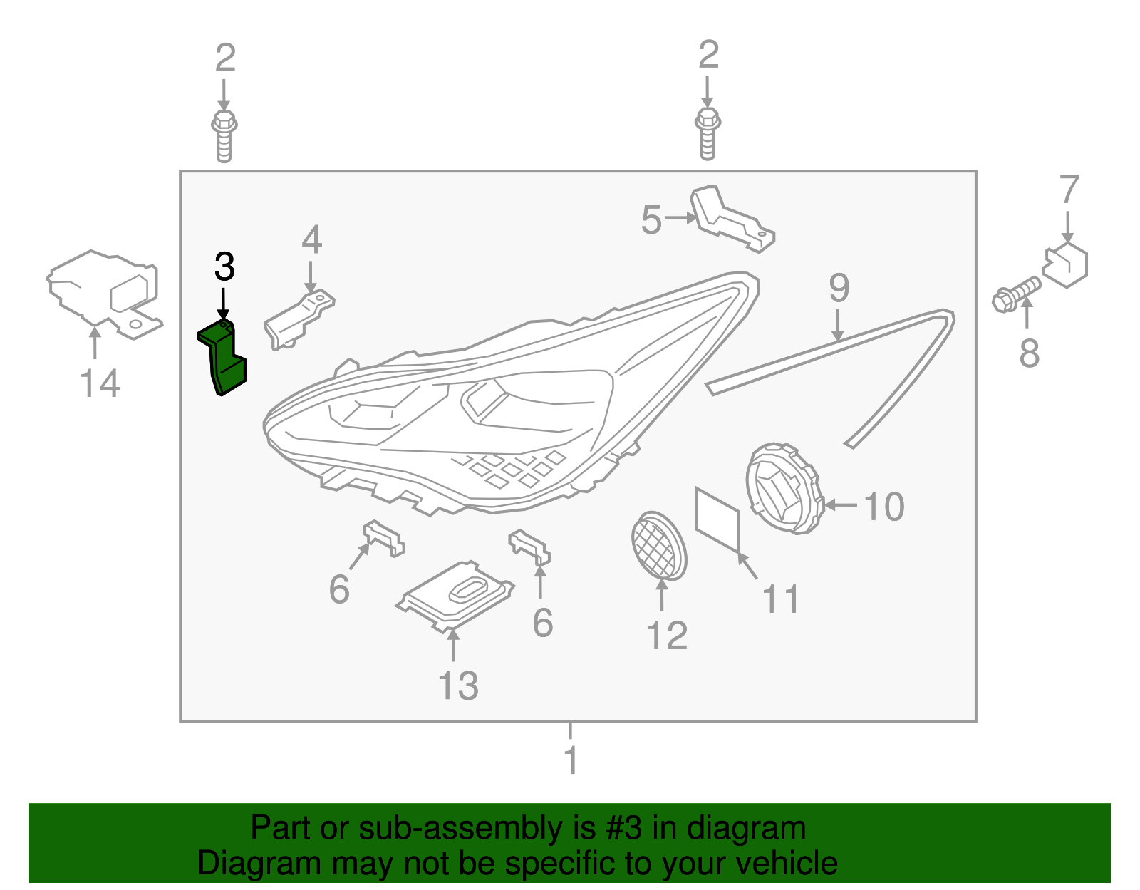 92131-J5000 - Headlamp Assembly Front Bracket 2018-2023 Kia Stinger ...