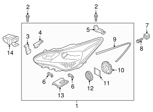 92173-0U000 - Headlamp Assembly Retainer Clip 2012-2023 Kia | Genuine ...