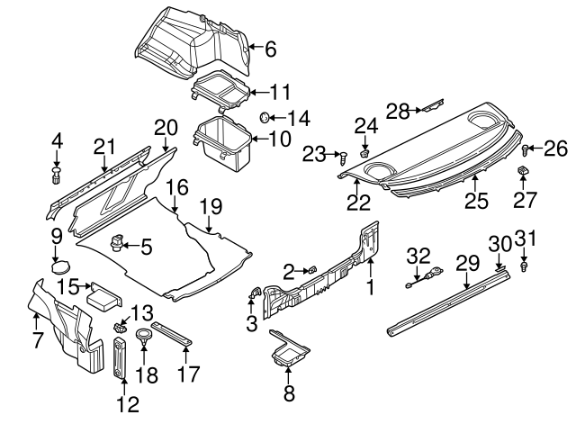 1999-2006 BMW cover, battery luggage compartment 51-47-8-193-803 ...