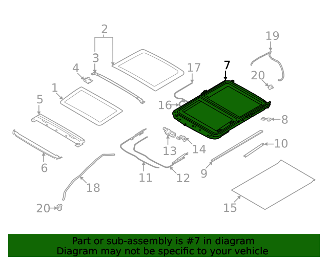 2021 Nissan Rogue Sunroof Frame 91306-6RA0A | TascaParts.com