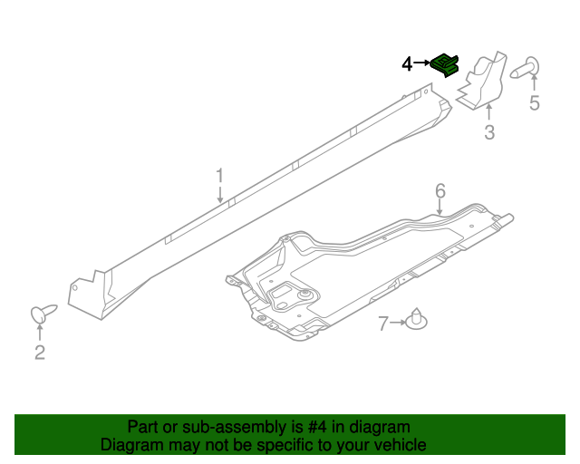 2007-2015 Ford Molding Extension Clip -W701882-S439 | TascaParts.com