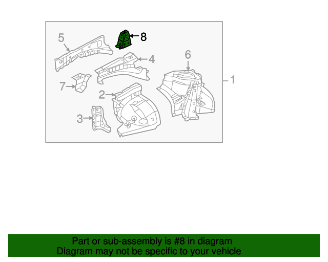 53707-75020 - Fender Closing Plate 2010-2012 Lexus HS250h ...