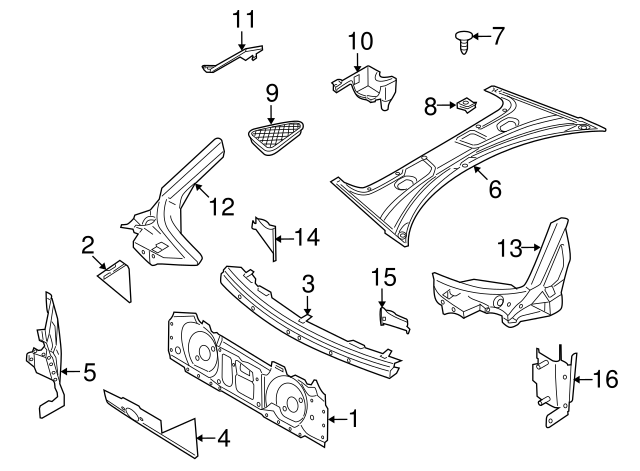 2011-2015 Audi R8 Cowl Plenum Panel 427-805-151-B | OEM Parts Online