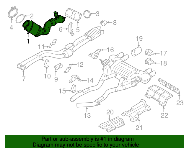 18327848041 - 2015-2021 BMW Converter & Pipe (18-32-7-848-041) | BMW of ...
