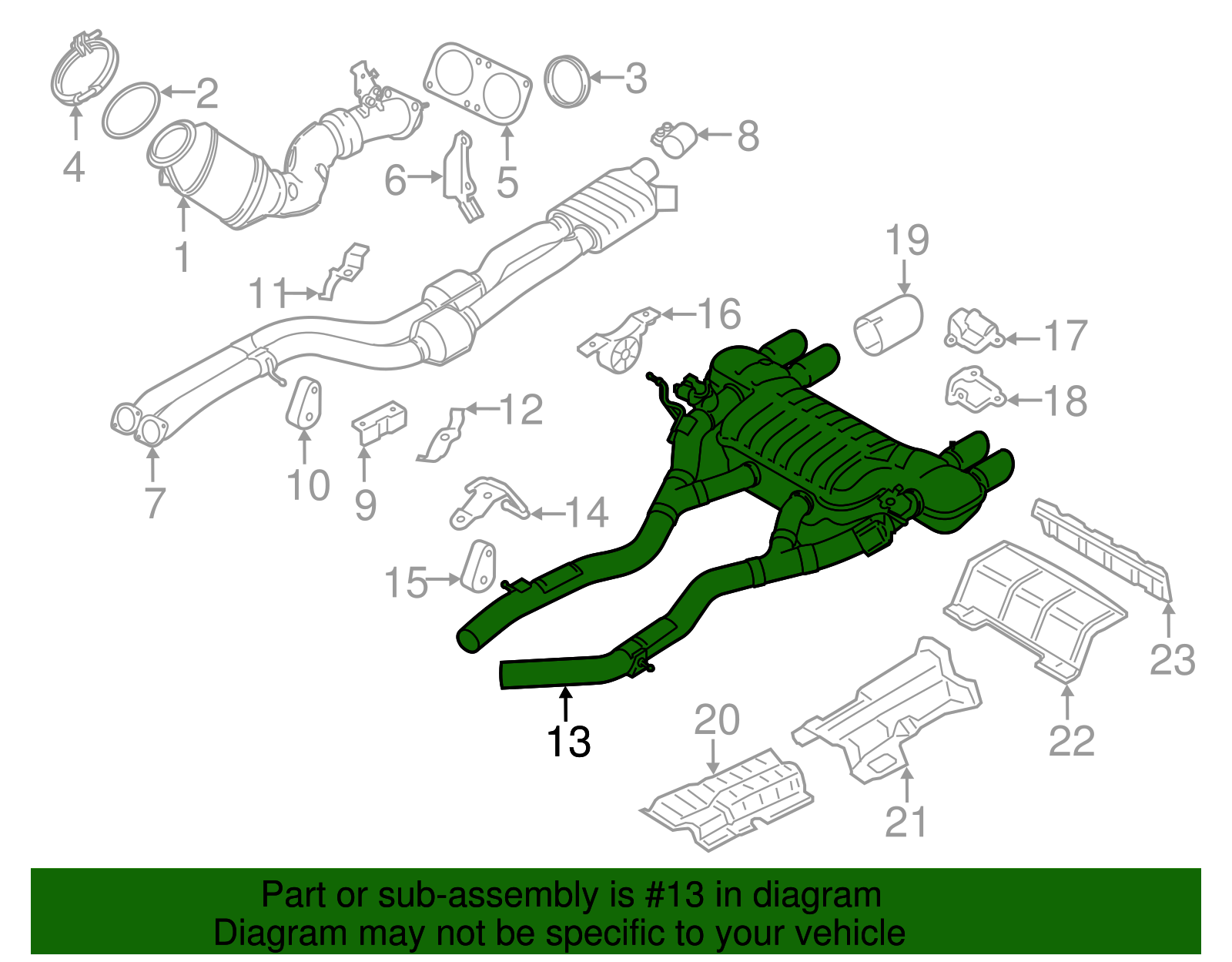 2015-2020 BMW Rear Muffler 18-30-7-851-179 | BMW Parts Online Hub