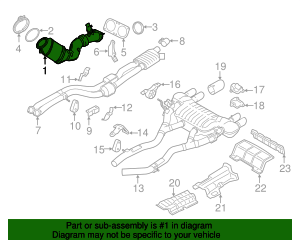 18327848044 - 2015-2021 BMW Converter & Pipe (18-32-7-848-044) | BMW of ...