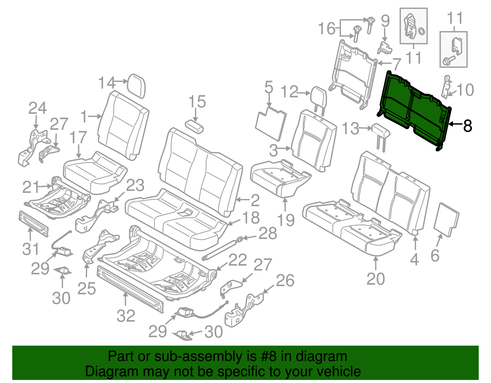 JC3Z-16613A39-A - Seat Back Frame 2019-2025 Ford | Big 3 Auto Parts