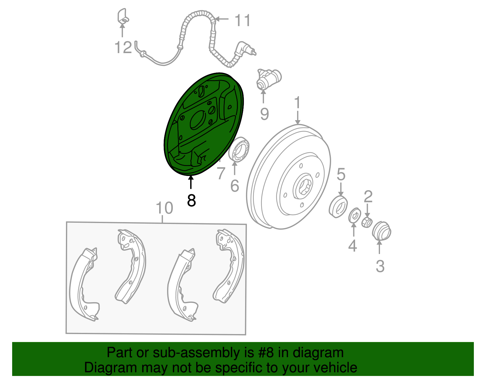 2003-2005 Kia Rio | Backing Plate | 58365-FD200 | Kia Auto Parts