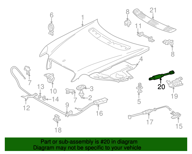 203-880-04-29 - Lift Cylinder 2001-2009 Mercedes-Benz | MB Parts Express