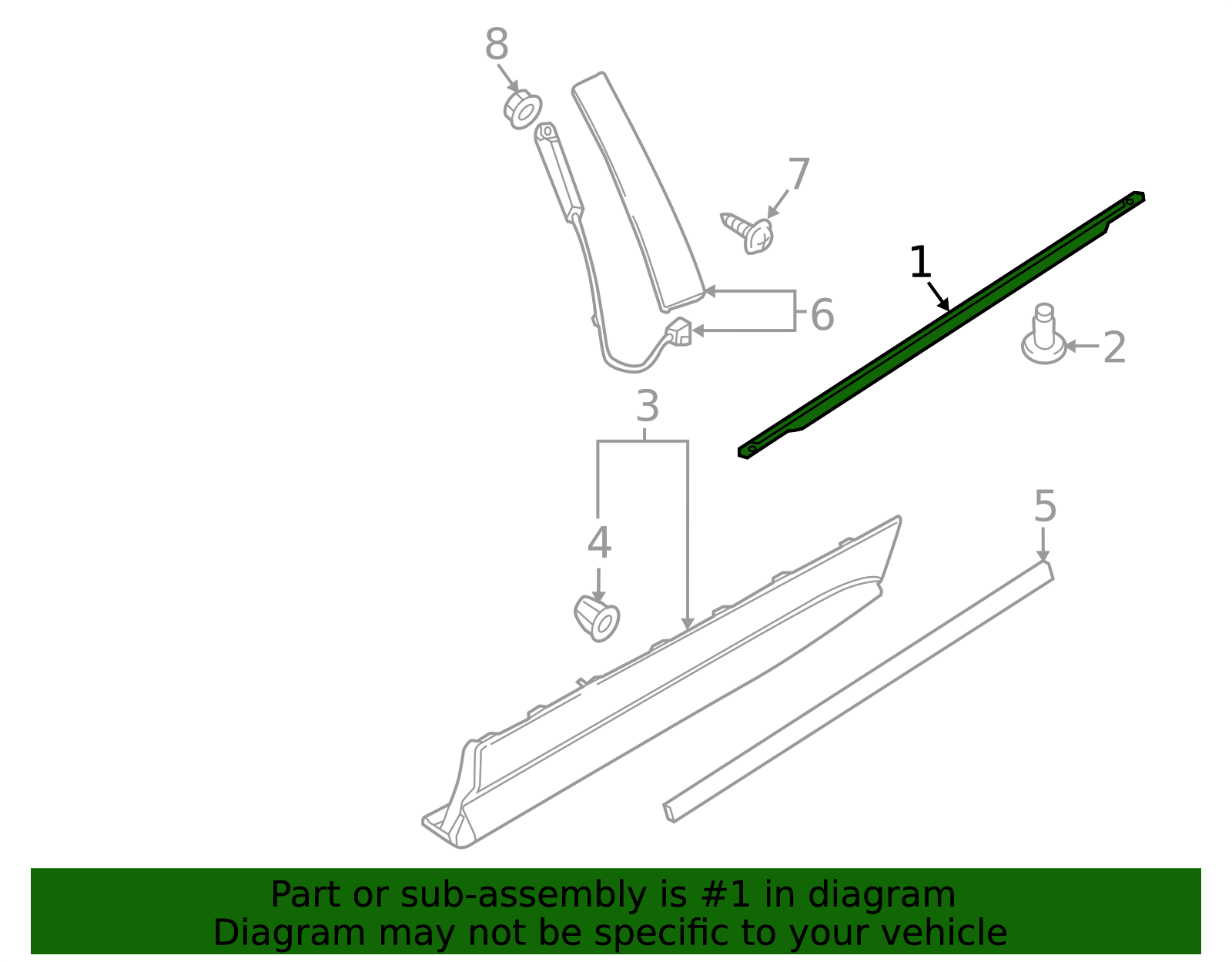2015-2024 Ford Edge Belt Molding FT4Z-5821452-D | Ford OEM Parts Online