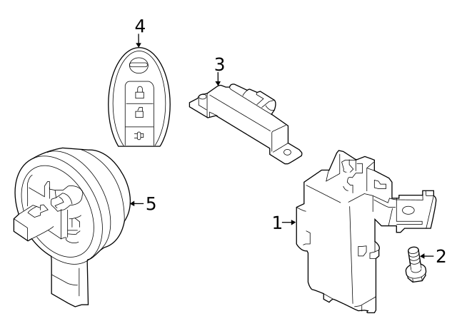 2018-2019 Nissan Kicks Buzzer Switch 25641-5RA0A | TascaParts.com
