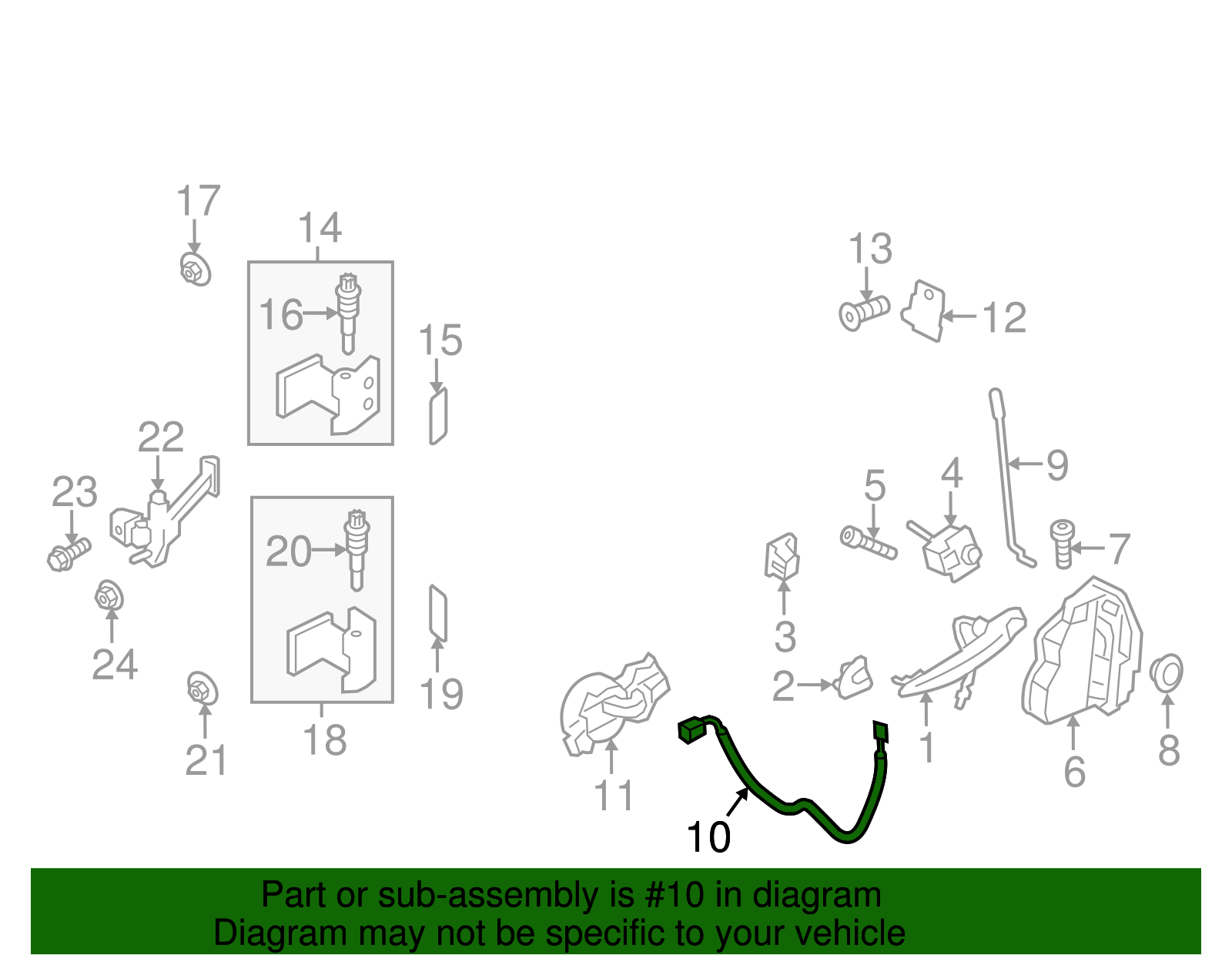 2011-2016 Mini Cooper Countryman Lock Cable 51-21-9-800-561 | BMW Parts 247