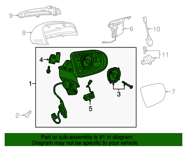 205-810-28-05 - Mirror Assembly - Right - 2017-2022 Mercedes-Benz ...