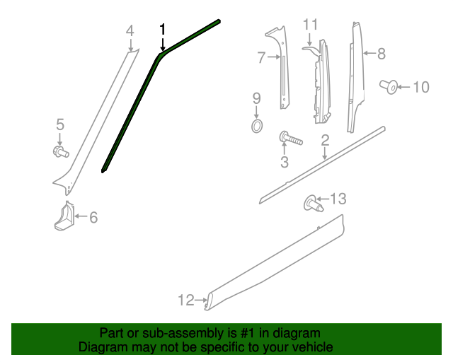LR043749 - Upper Molding - 2014-2020 Land Rover Range Rover Sport ...