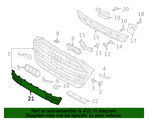 2019-2021 Audi A8 Quattro License Bracket 4N0-807-285-B-RN4 | OEM Parts ...