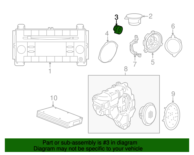 2007-2021 Mopar Front Dr Speaker 68248827AA | TascaParts.com