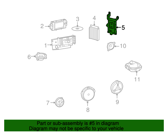 204-540-11-40 - Amplifier Bracket 2010-2015 Mercedes-Benz | Mercedes ...