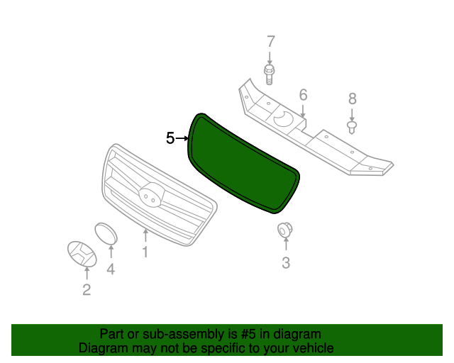 86352-2B700 - Grille Molding 2010-2012 Hyundai Santa Fe ...