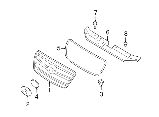 86352-2B700 - Grille Molding 2010-2012 Hyundai Santa Fe ...