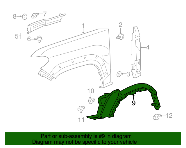 53875-04080 - Fender Liner - 2016-2023 Toyota Tacoma | Sparks Parts