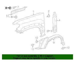 Toyota Fender Ledge Cover Bumper Part# 5338404040 | Toyota Of Colorado ...