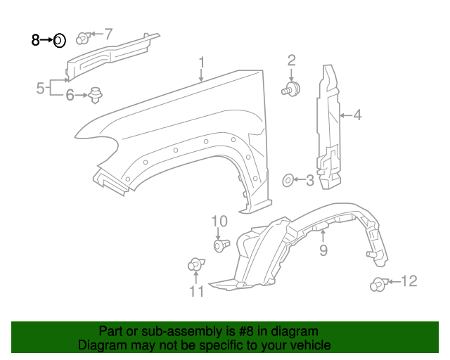 Toyota Fender Ledge Cover Bumper Part# 5338404040 | Toyota Of Colorado ...