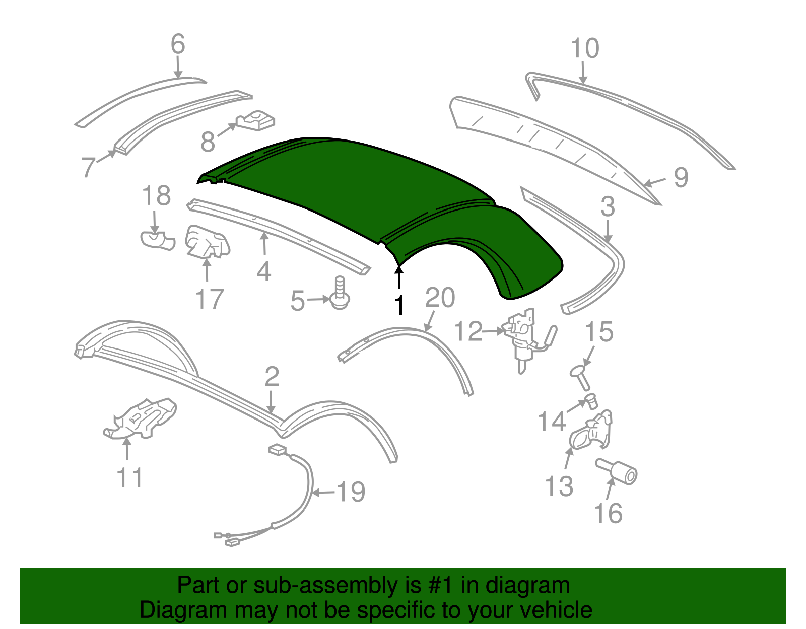 2005-2012 Porsche Boxster Hardtop 987-563-911-00-GRV | Sunset Porsche Parts