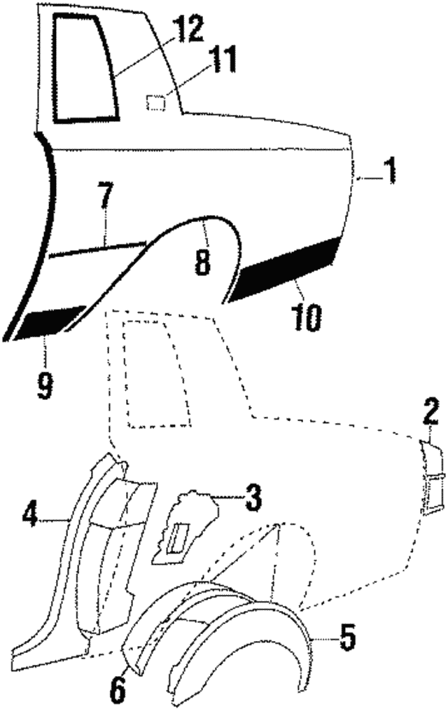 1984-1987 Buick Regal Outer Panel Extension 20499470 | GMPartsDirect.com